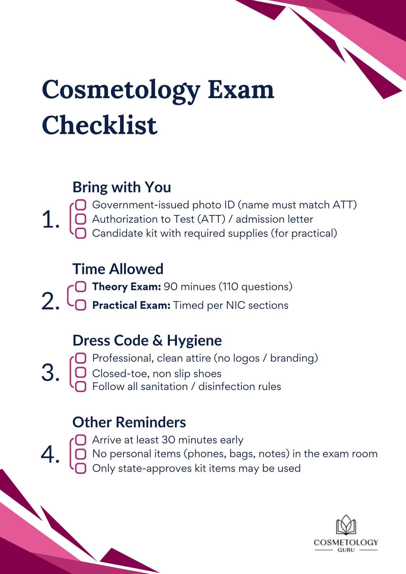 Steps Involved in the Delaware State Board of Cosmetology Exam